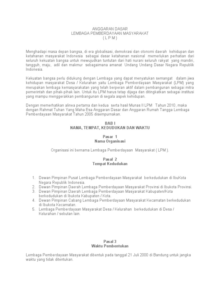 AD - ART LPM - Nasional | PDF