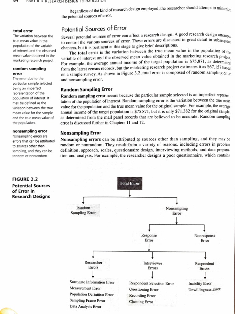 Potential Sources of Error in Research Design | PDF | Sampling ...