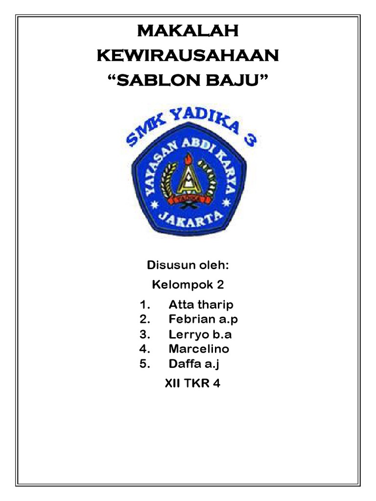 Makalah Sablon (Xii-Tkr 1) | PDF