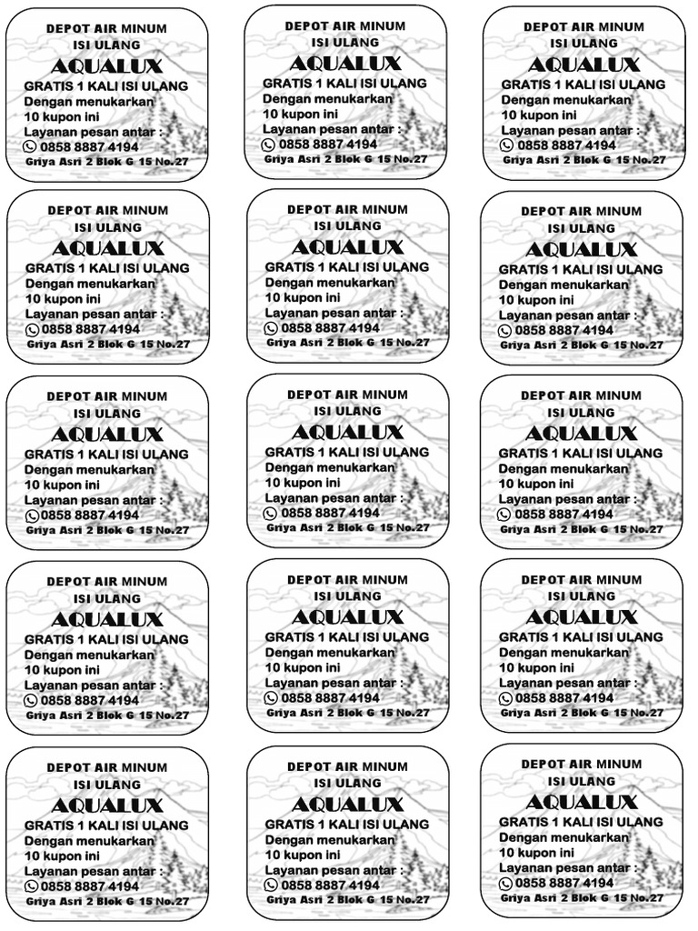 Kupon Galon Tinggal Print | PDF