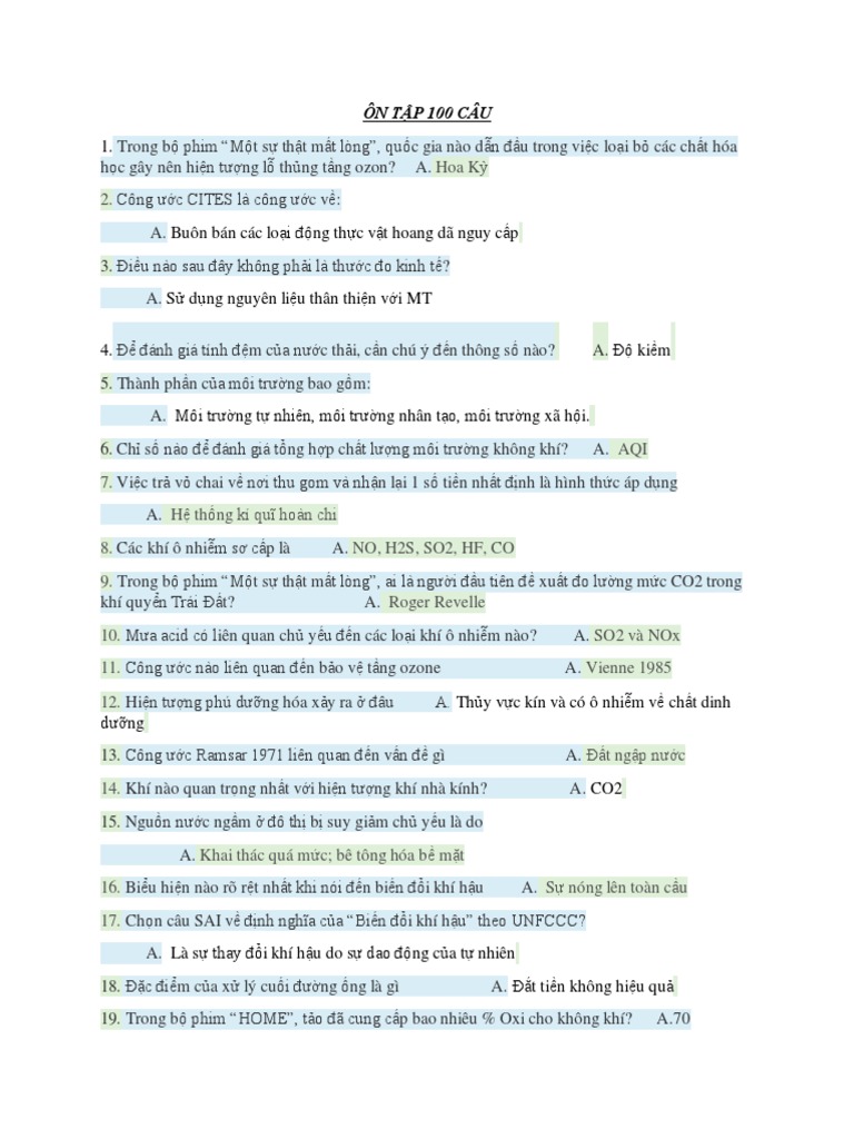 ÔN-TẬP-100-CÂU-CNMT | PDF