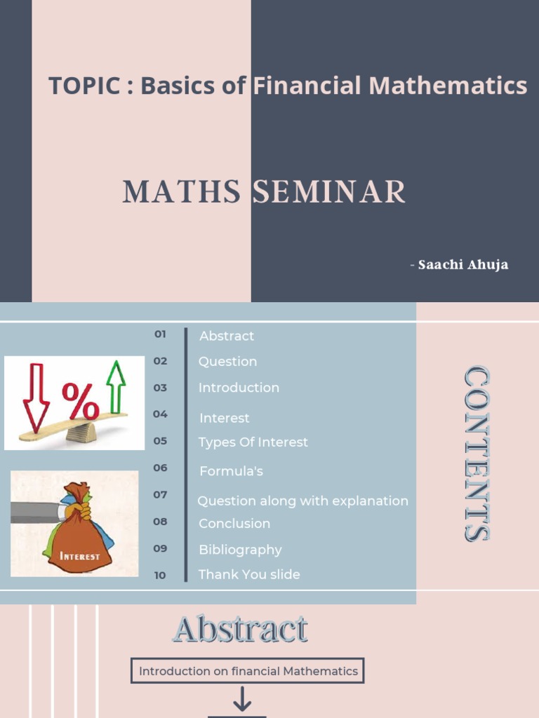 TOPIC: Basics Of: Financial Mathematics | PDF | Interest | Compound ...