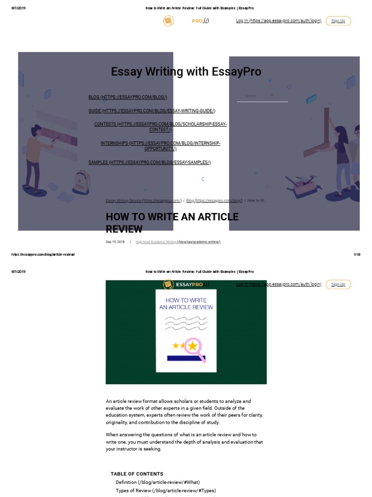 A How To Write An Article Review - Full Guide With Examples - EssayPro ...