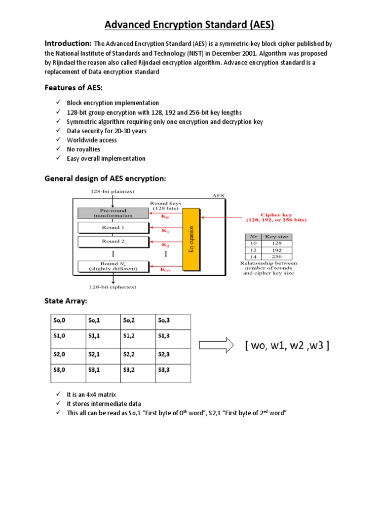 Report On Advanced Encryption Standard | PDF | Information Age | Cryptography