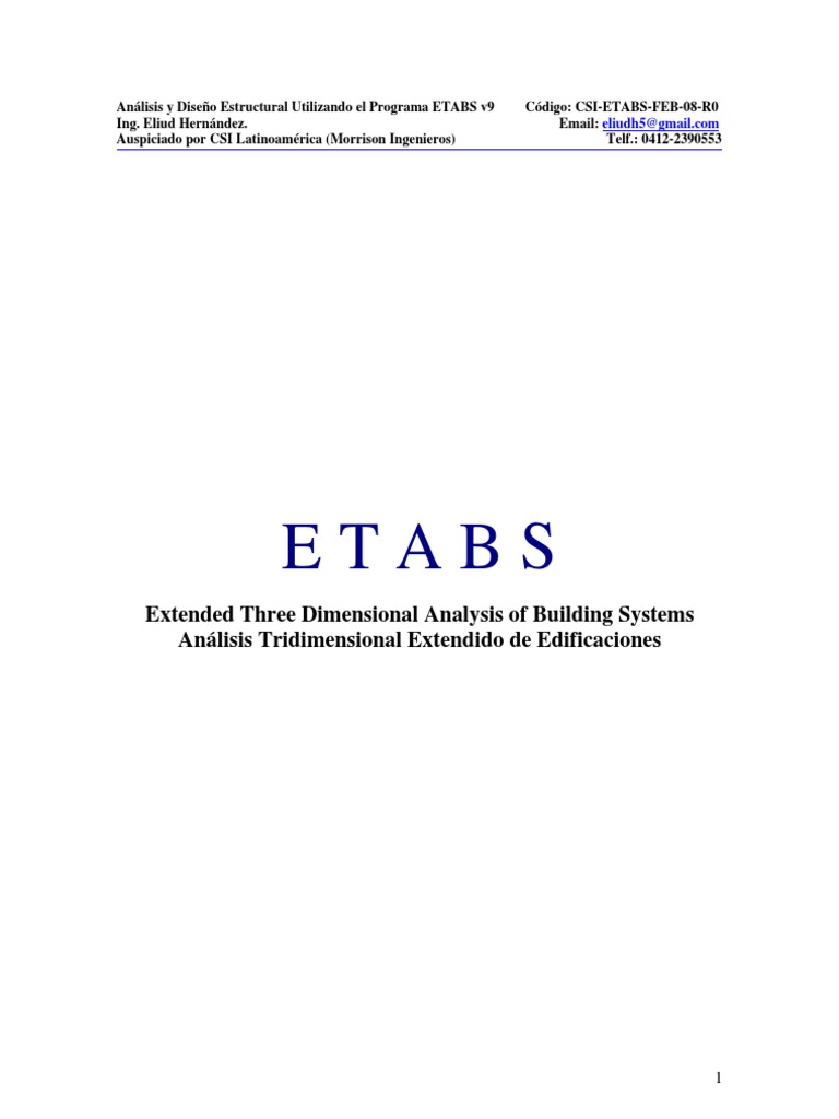 ETABS v9: Guía para Ingenieros Estructurales | PDF | Braguero | Archivo de computadora