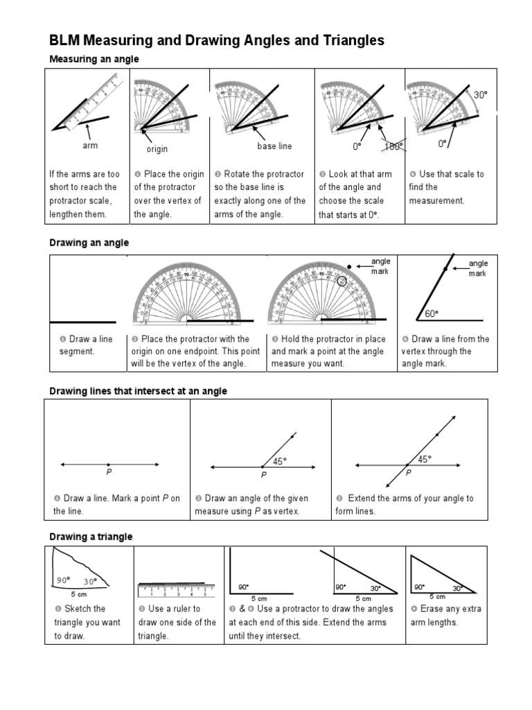 BLM Measuring and Drawing Angles and Triangles | PDF | Triangle | Angle