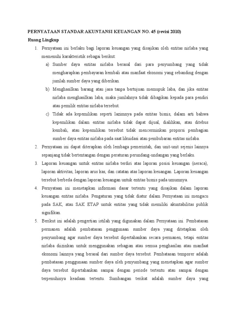 Psak 45 | PDF | Bisnis | Pengelolaan Keuangan & Uang