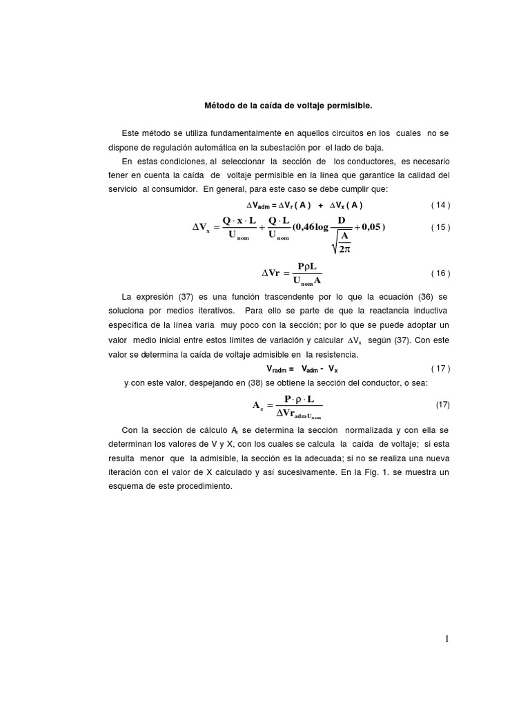 CAida de Voltaje Permisible | PDF | Resistencia Eléctrica y ...