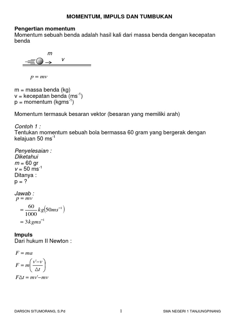 Modul - 4 Momentum Dan Impuls | PDF