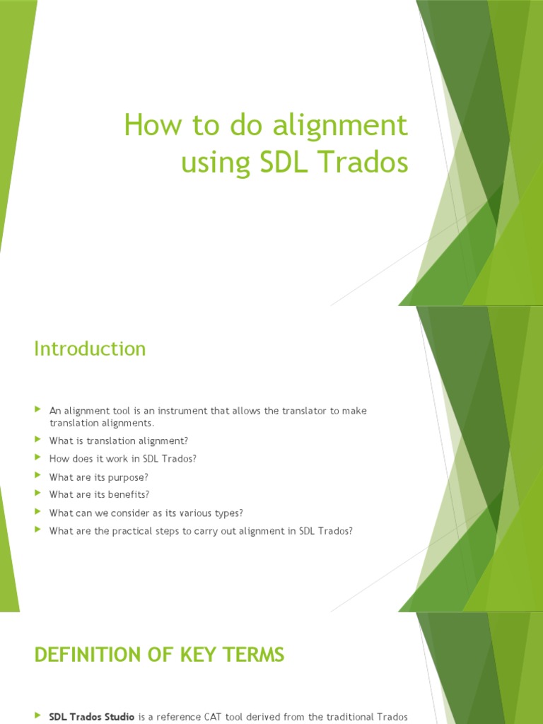 Group 6 Show How To Carry Out Alignment in SDL Trados | PDF | Computing ...