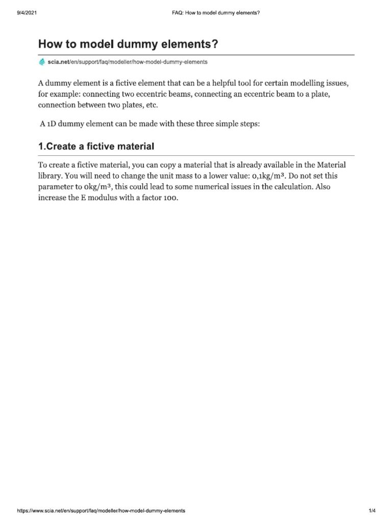 FAQ - How To Model Dummy Elements | PDF