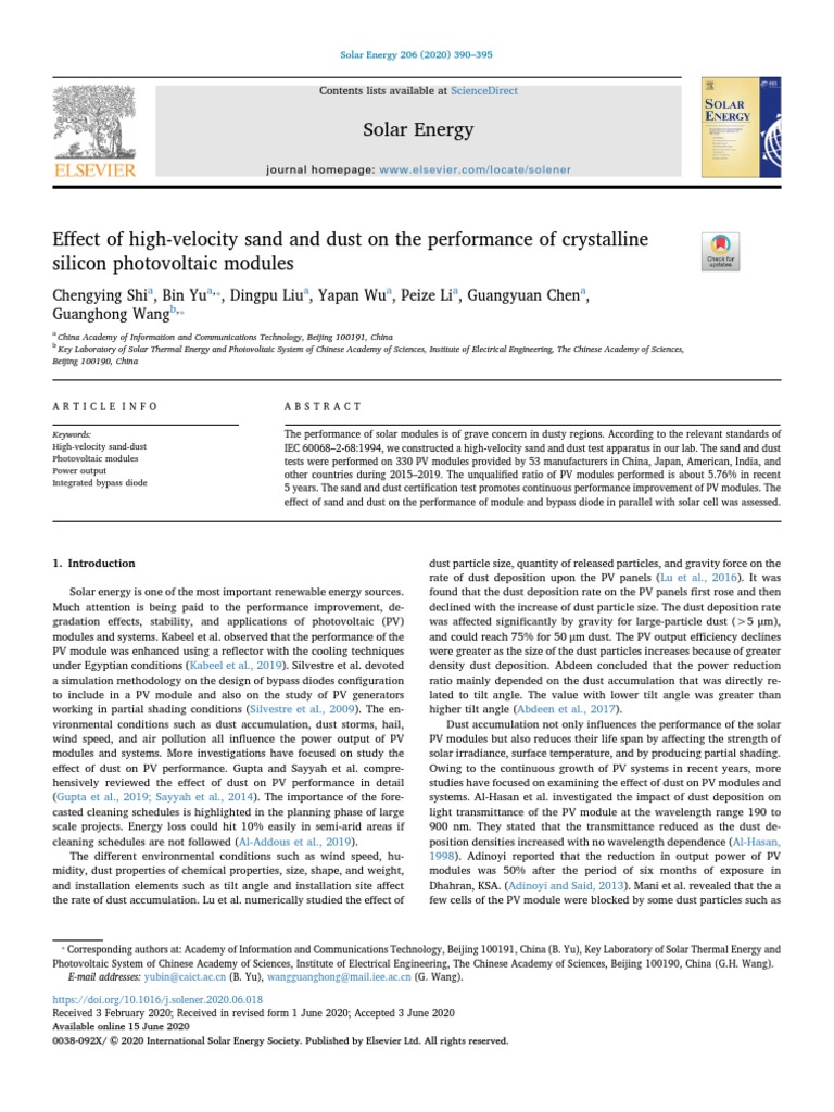 Solar Energy: Sciencedirect | PDF | Photovoltaics | Photovoltaic System