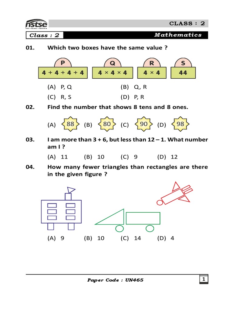 CL 2 Nstse-2021-Paper Set A | PDF