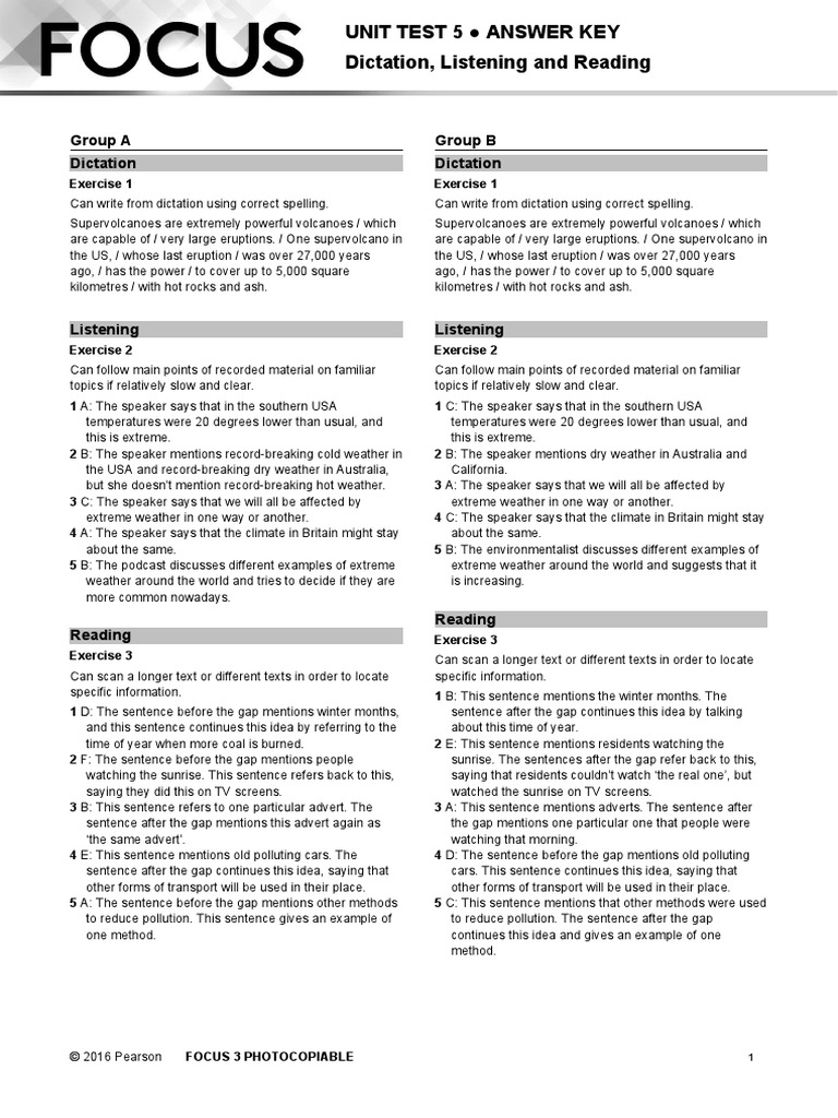 Group A Dictation Group B Dictation | PDF | Volcano | Physical Geography