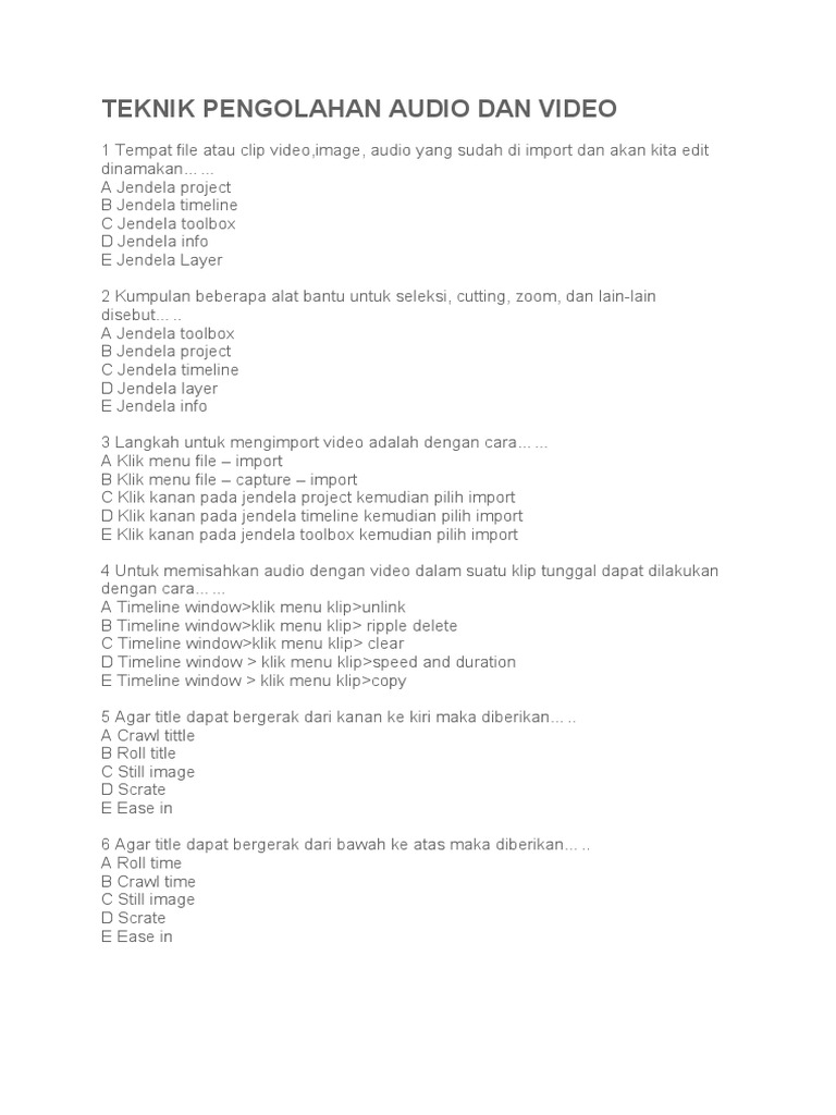 Bank Soal TPAV 3 | PDF