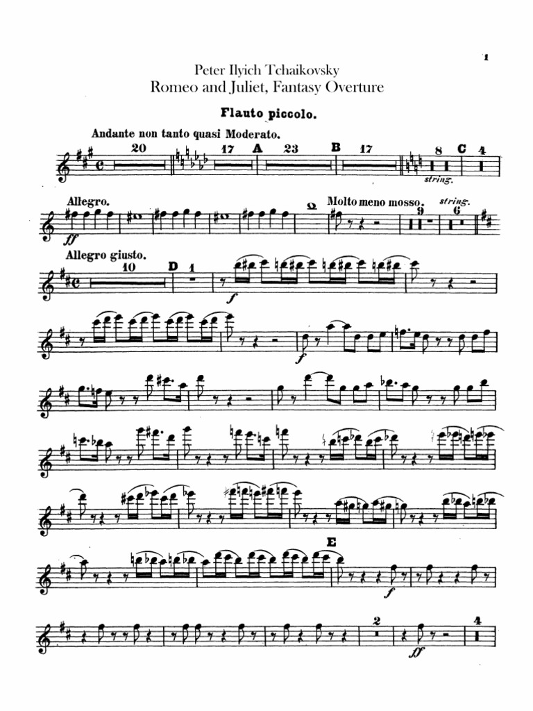 Tchaikovsky - Romeo y Julieta - Flauta Piccolo | PDF