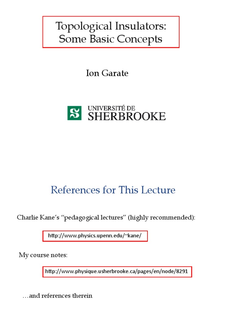 Ion Garate Topological Insulators | PDF | Physical Quantities ...