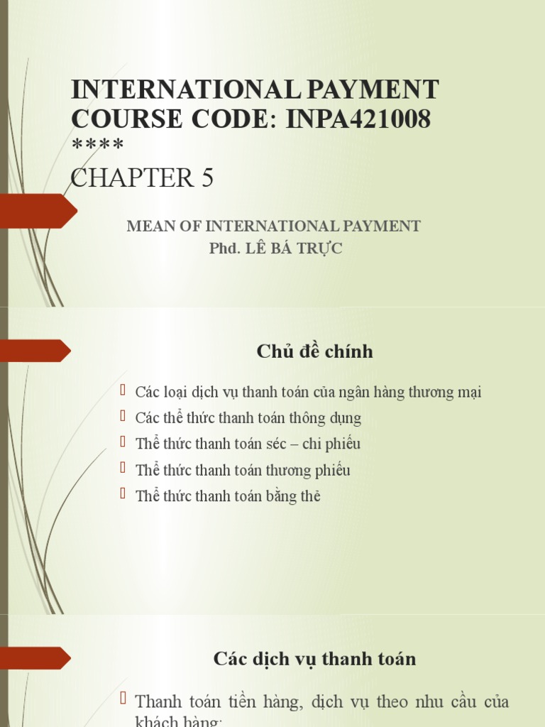 International Payment Instruments | PDF