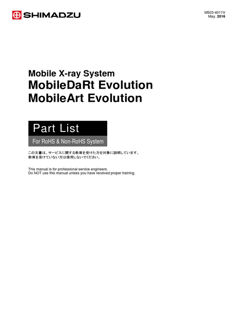 Mobiledart Evolution Mobileart Evolution: Part List | PDF
