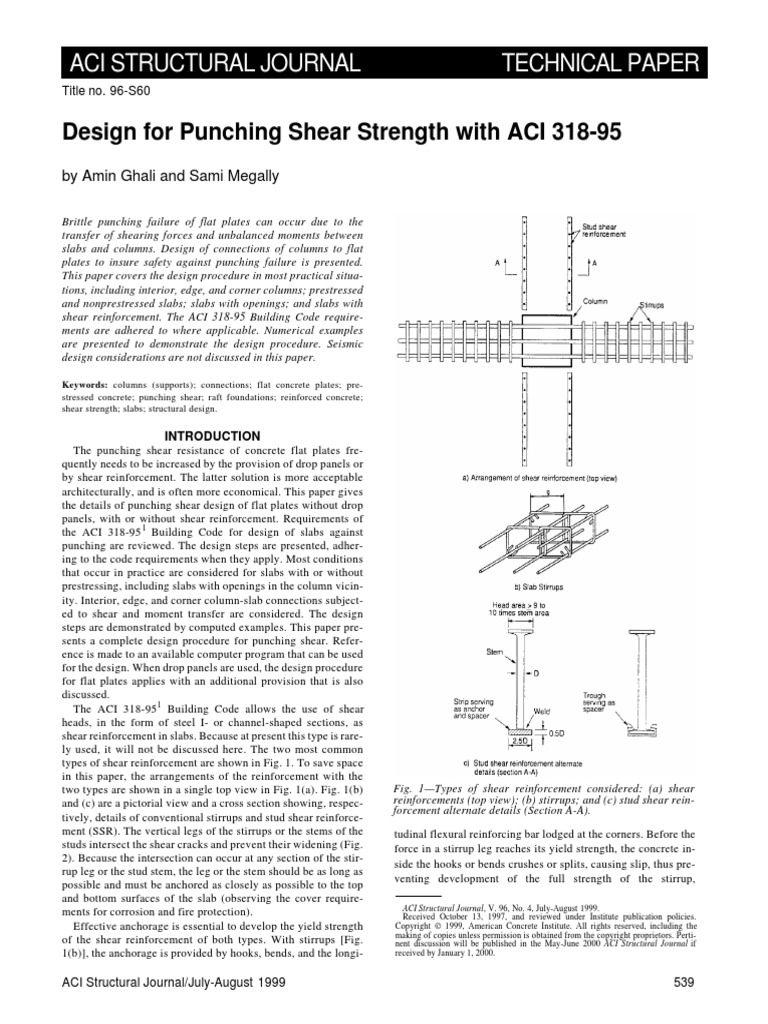 Design For Punching Shear Strength With ACI 318-95: Aci Structural ...