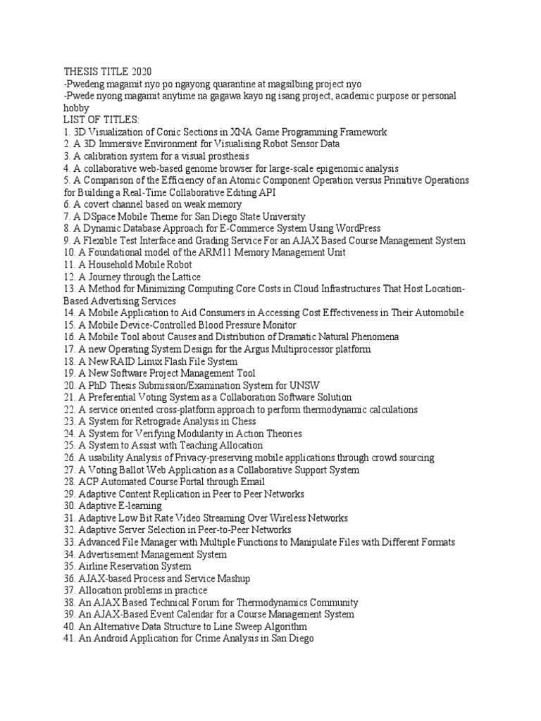 Thesis Title 2020 | PDF | Android (Operating System) | Mobile App