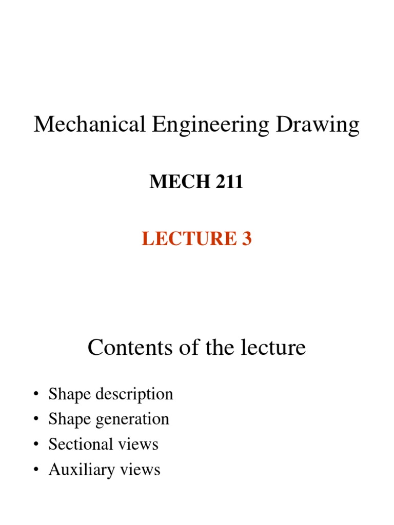 Mechanical Engineering Drawing: MECH 211 | PDF | Shape | Angle