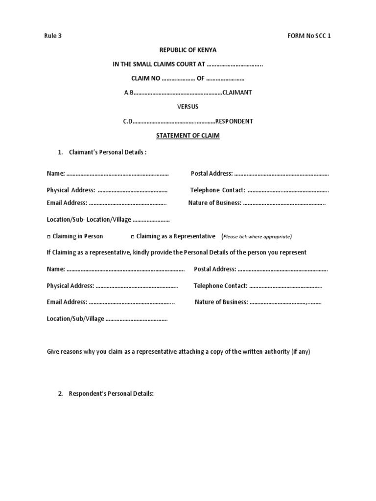 05 Small Claims Court Forms | PDF | Damages | Registered Mail