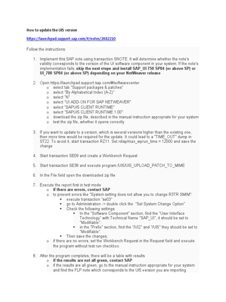 How To Update The UI5 Version | PDF | Software | User Interface
