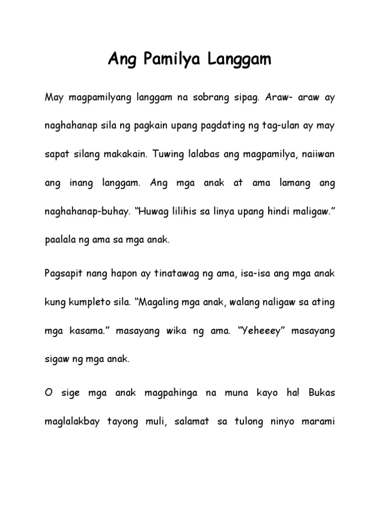 Reading (Maikling Pabula) | PDF