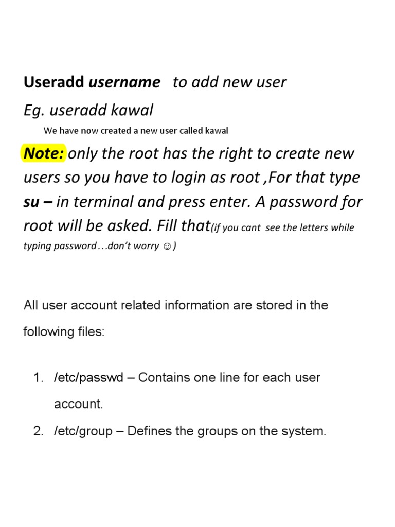 196 - Creating and Managing Users and Groups | PDF | User (Computing) | Superuser