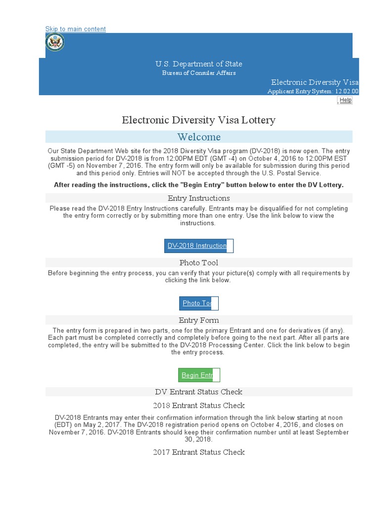DV Lottery 2018 Application Guide | PDF | World Wide Web | Internet & Web