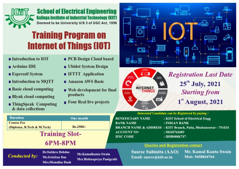 Training Program On Internet of Things (IOT) : School of Electrical ...
