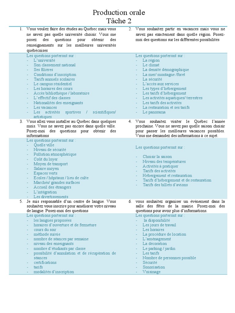 Questions pour études et vacances au Québec | PDF | Québec