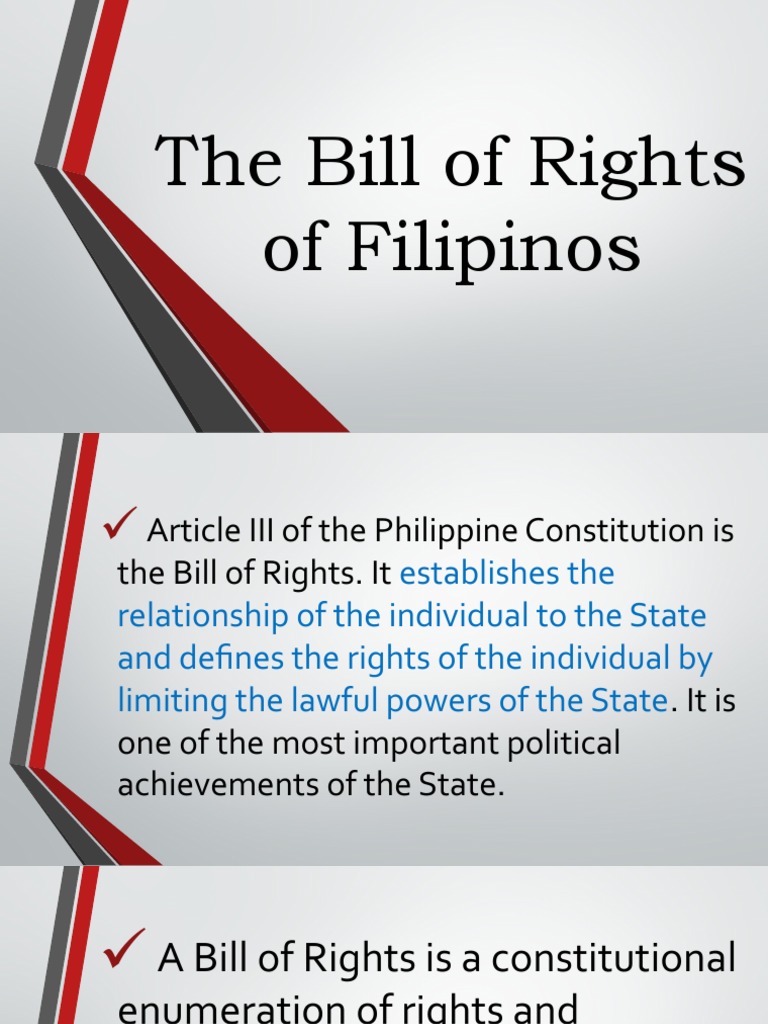 The Bill of Rights of Filipinos | PDF | Bail | Search And Seizure