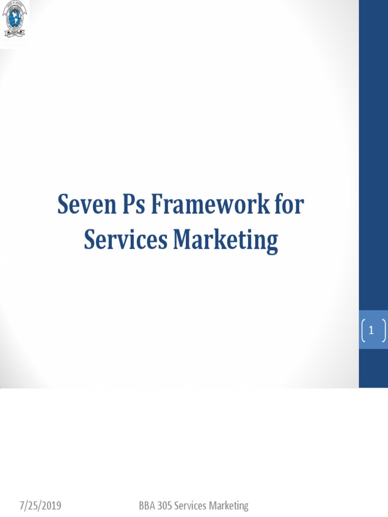 L1 - Seven Ps Framework For Services Marketing | PDF | Marketing | Pricing
