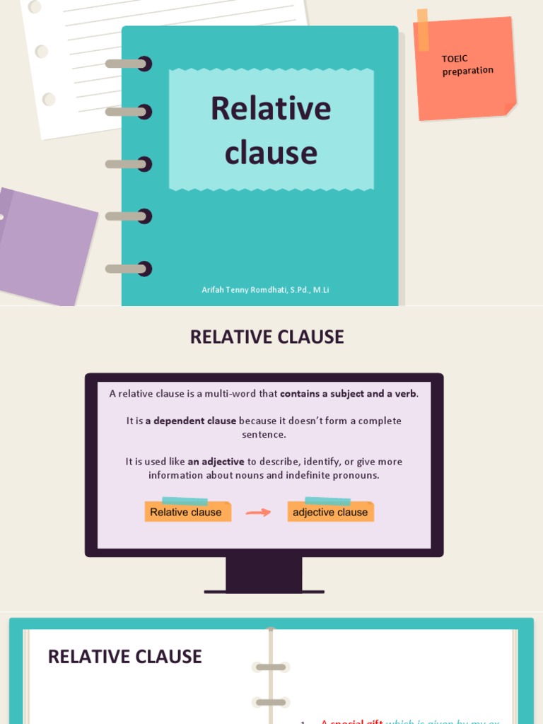 Relative Clause: Toeic Preparation | PDF | Clause | Pronoun