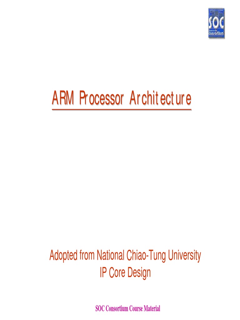 03 ARM Processor Architecture | PDF | Arm Architecture | Central ...