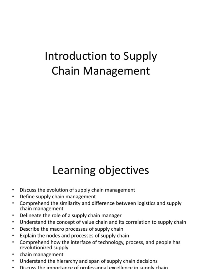 Introduction To SCM | PDF | Supply Chain Management | Supply Chain