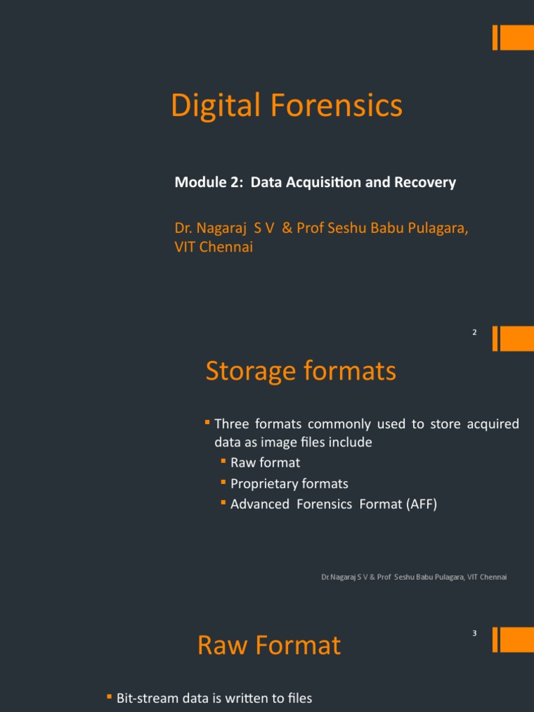 Digital Forensics: Module 2: Data Acquisition and Recovery | PDF ...
