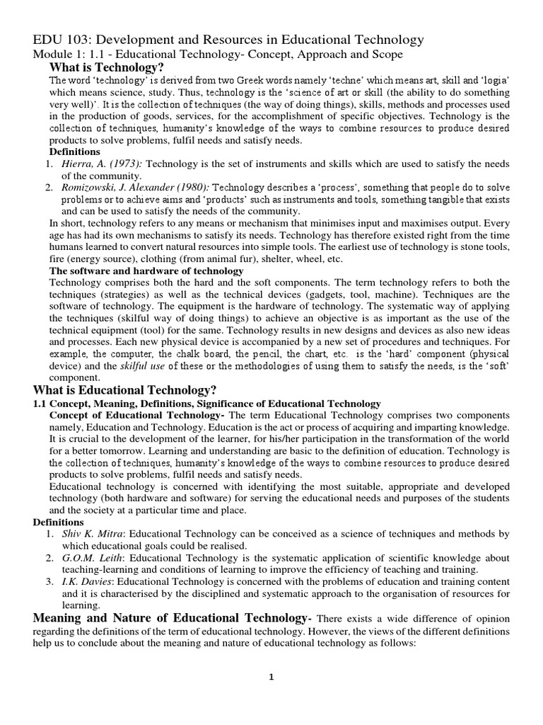 An Introduction To Educational Technology | PDF | Educational ...