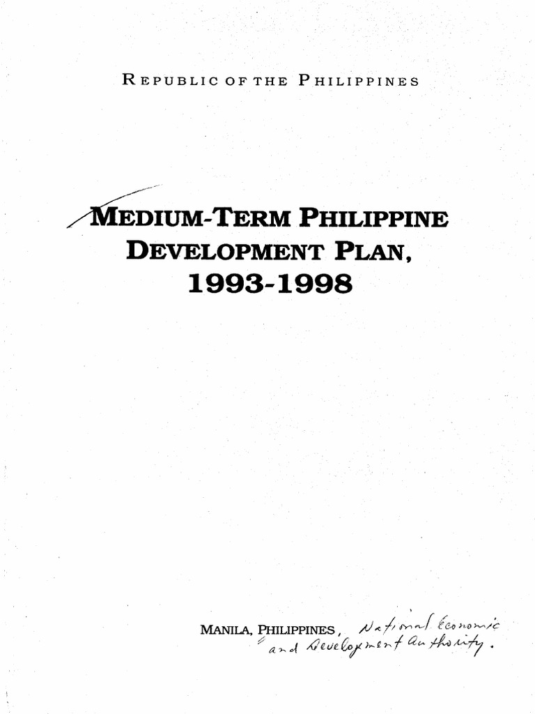 Medium - Term Philippines Development Plan 1993-1998 | PDF