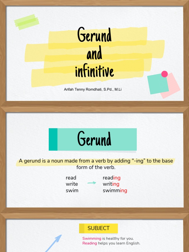 Gerunds vs. Infinitives Guide | PDF | Verb | Adjective