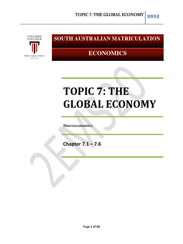Topic 7: The Global Economy: Economics | PDF | Globalization | World ...