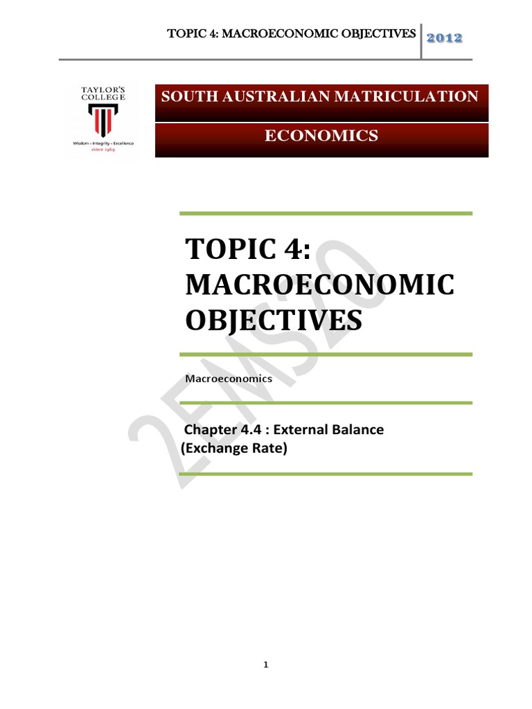 Topic 4: Macroeconomic Objectives: Economics | PDF | Exchange Rate ...
