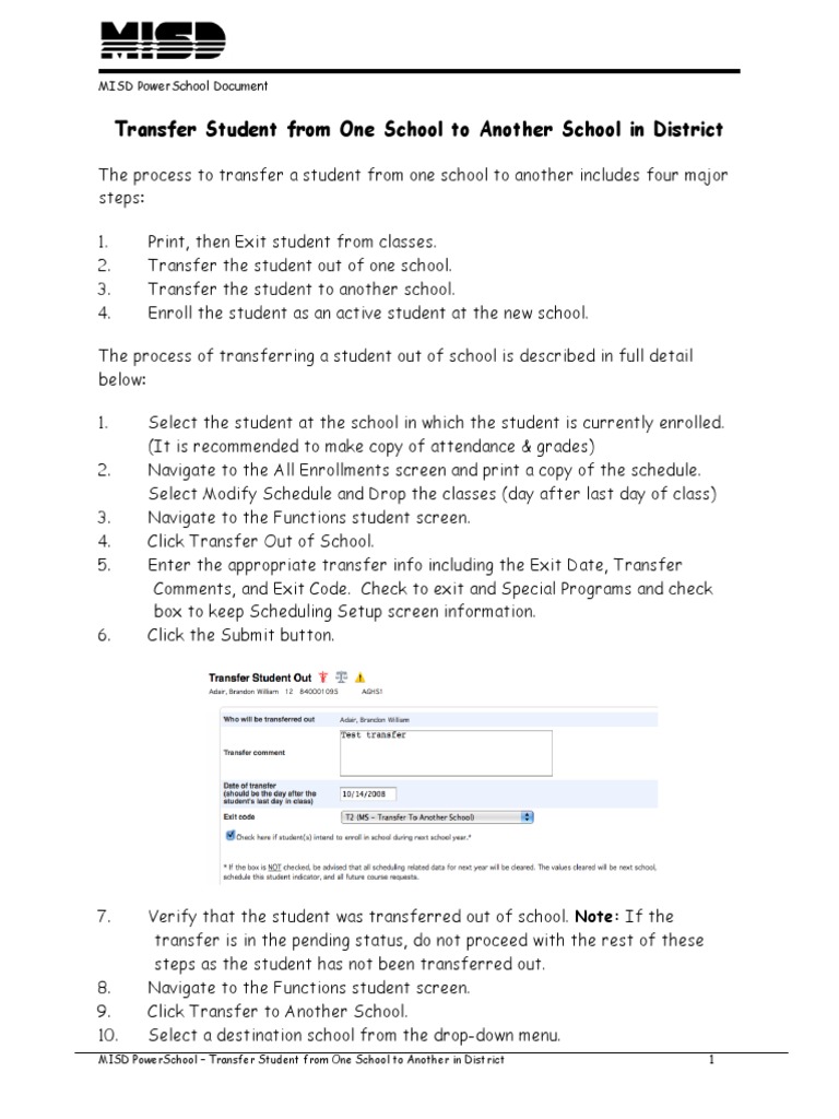 Transfer Student From One School To Another School | PDF | Business