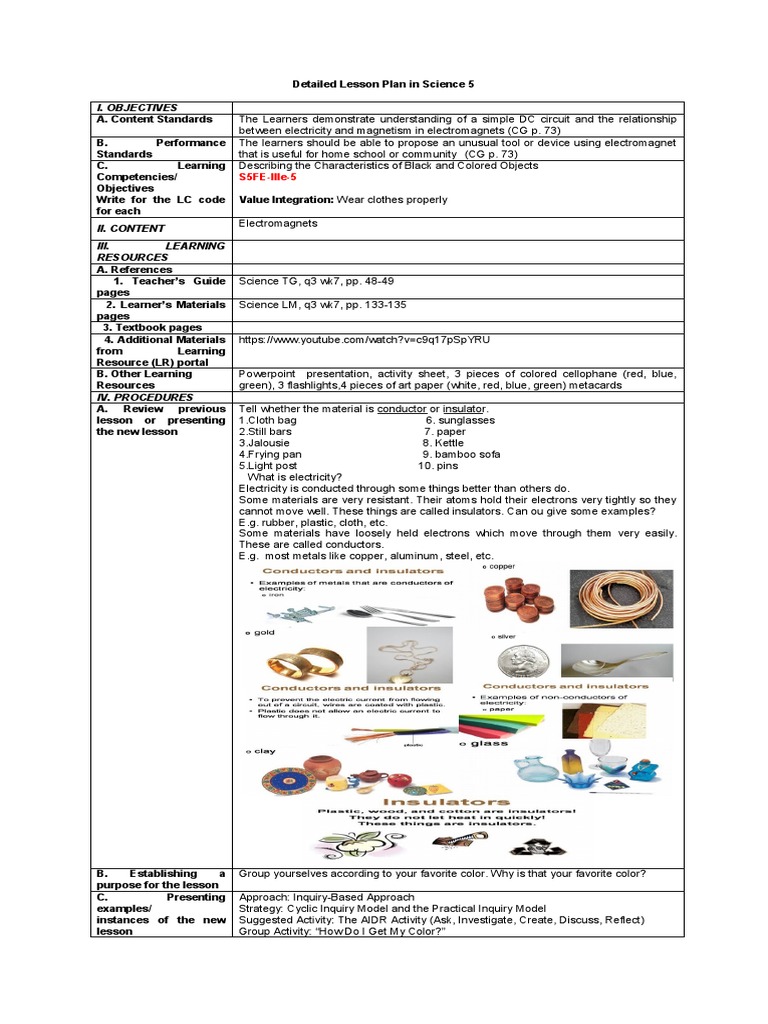 Detailed Lesson Plan - Science 5 | PDF | Color | Electromagnetic Spectrum