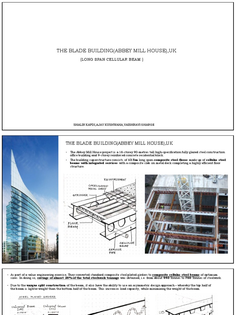 The Blade Building (Abbey Mill House), Uk: (Long Span Cellular Beam ...