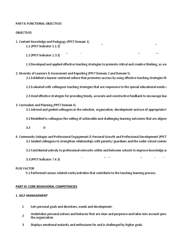 Part Iii: Core Behavioral Competencies 1. Self-Management | PDF ...