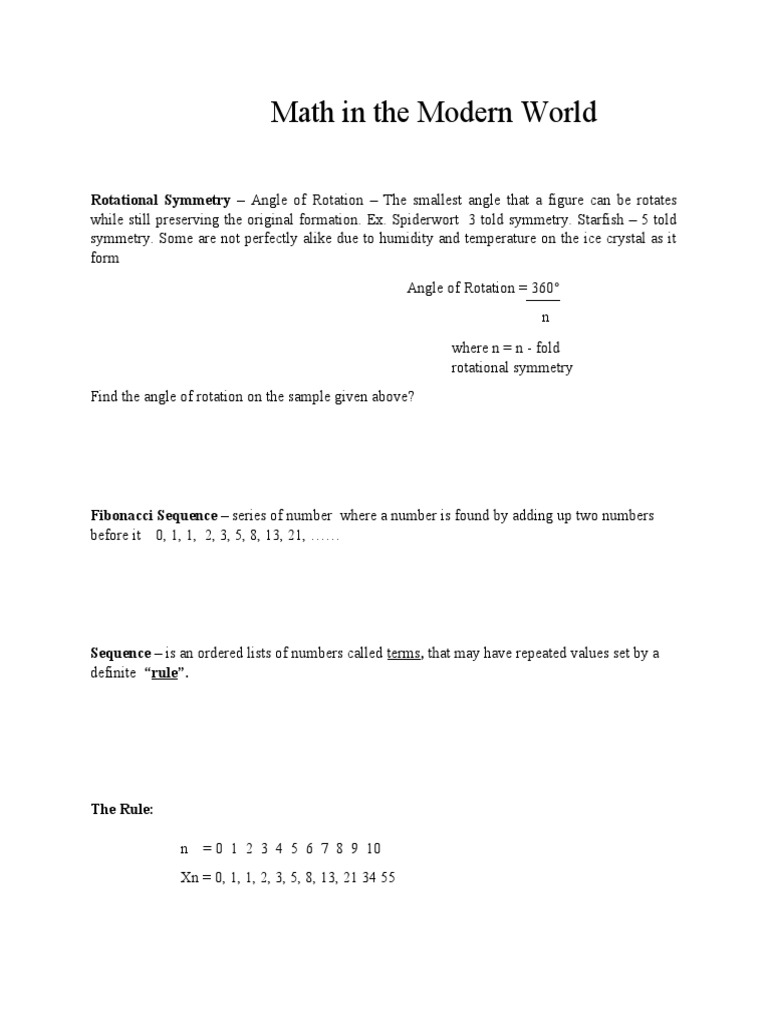 Math in The Modern World | PDF | Function (Mathematics) | Mathematics