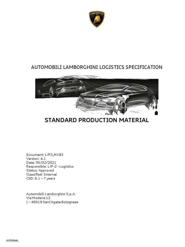 Lamborghini Logistics Specifications 4.1 | PDF | Electronic Data ...